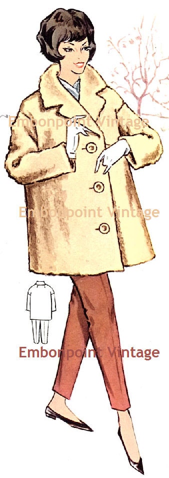 Plus Size or Any Size Vintage 1950s Swing Coat Pattern PDF Pattern No ...