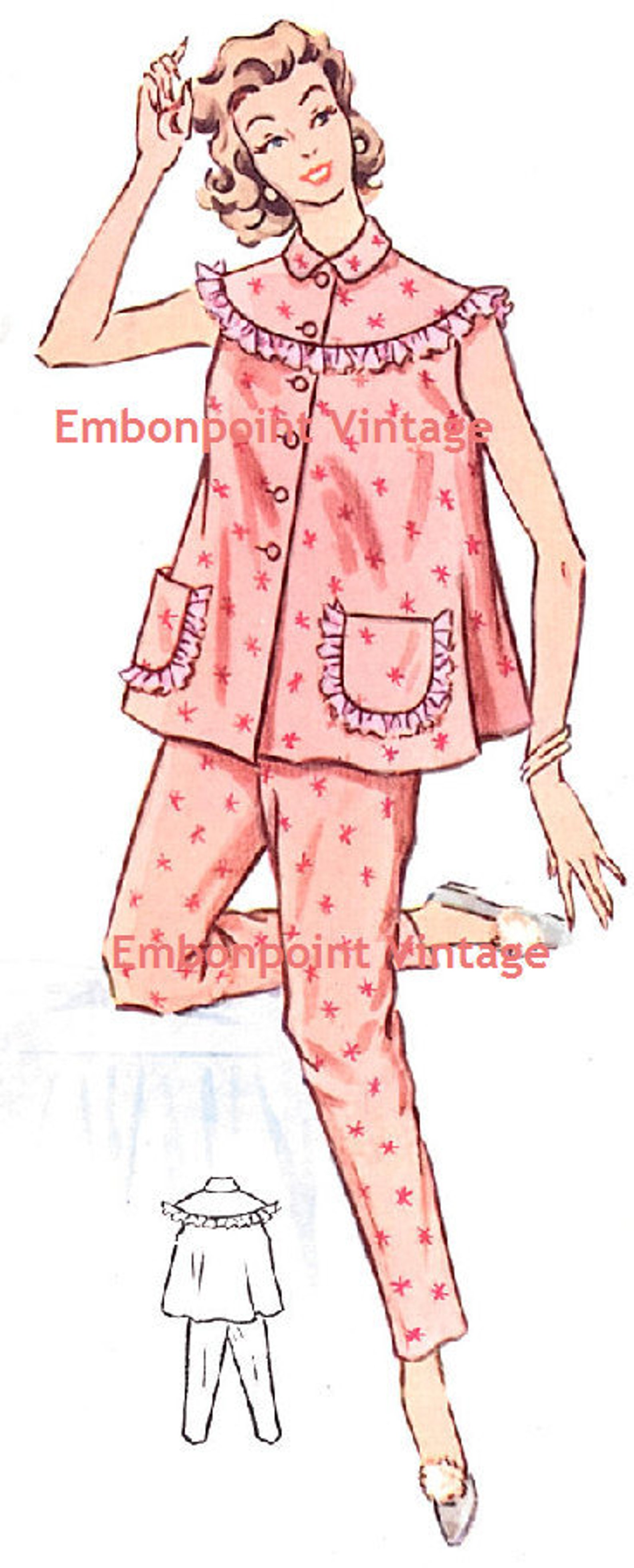 Plus Size (or Any Size) Vintage 1950s Pyjama Pants Pattern - PDF ...