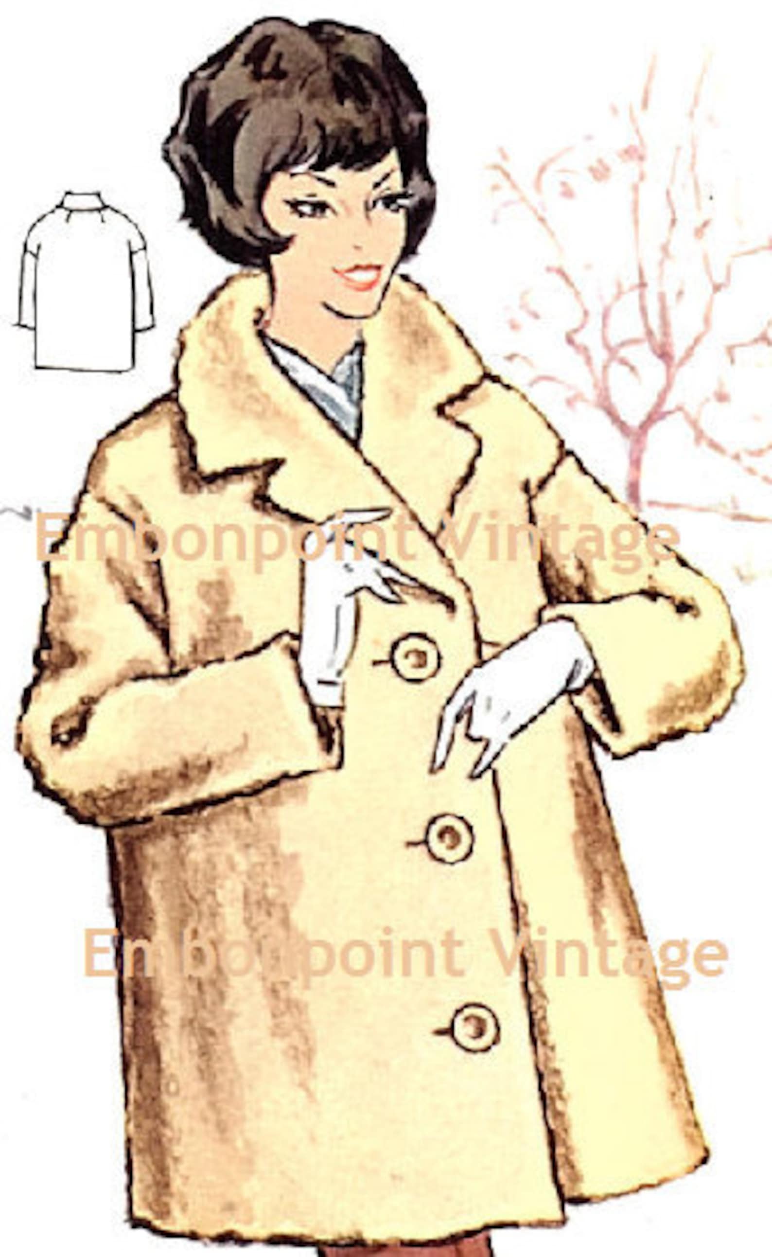 Plus Size or Any Size Vintage 1950s Swing Coat Pattern PDF Pattern No ...