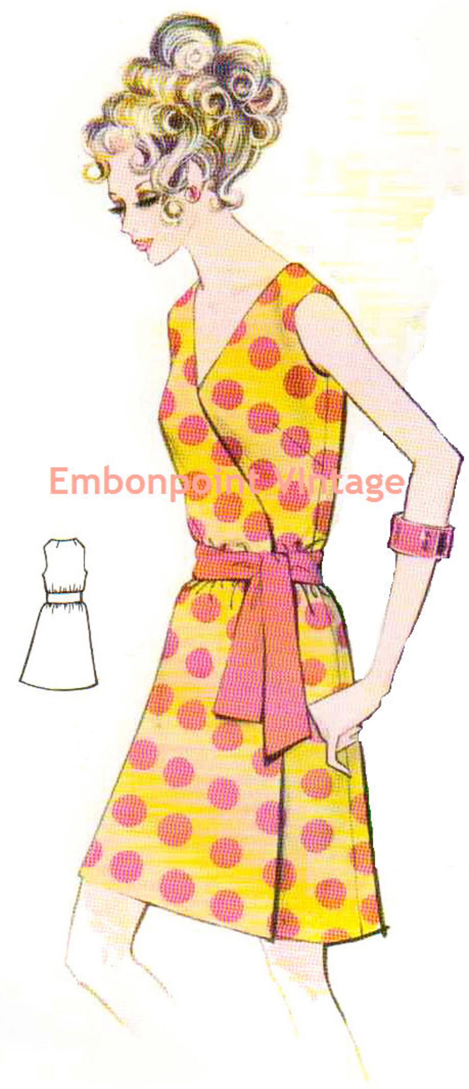 Plus Size (or Any Size) Vintage 1969 Dress Pattern - PDF - Pattern No ...