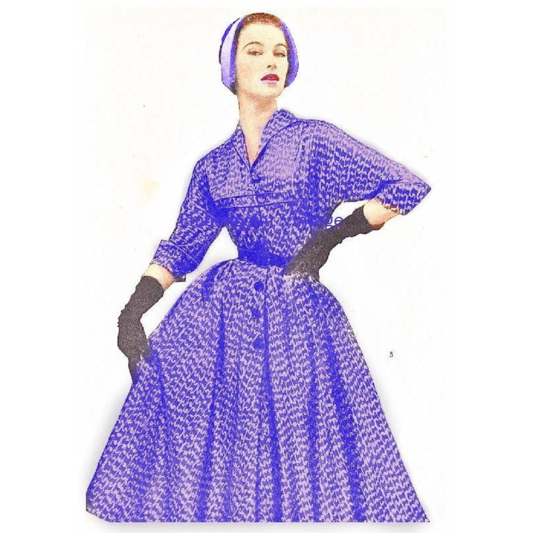 Plus Size (or Any Size) Vintage 1949 Dress Sewing Pattern - PDF ...