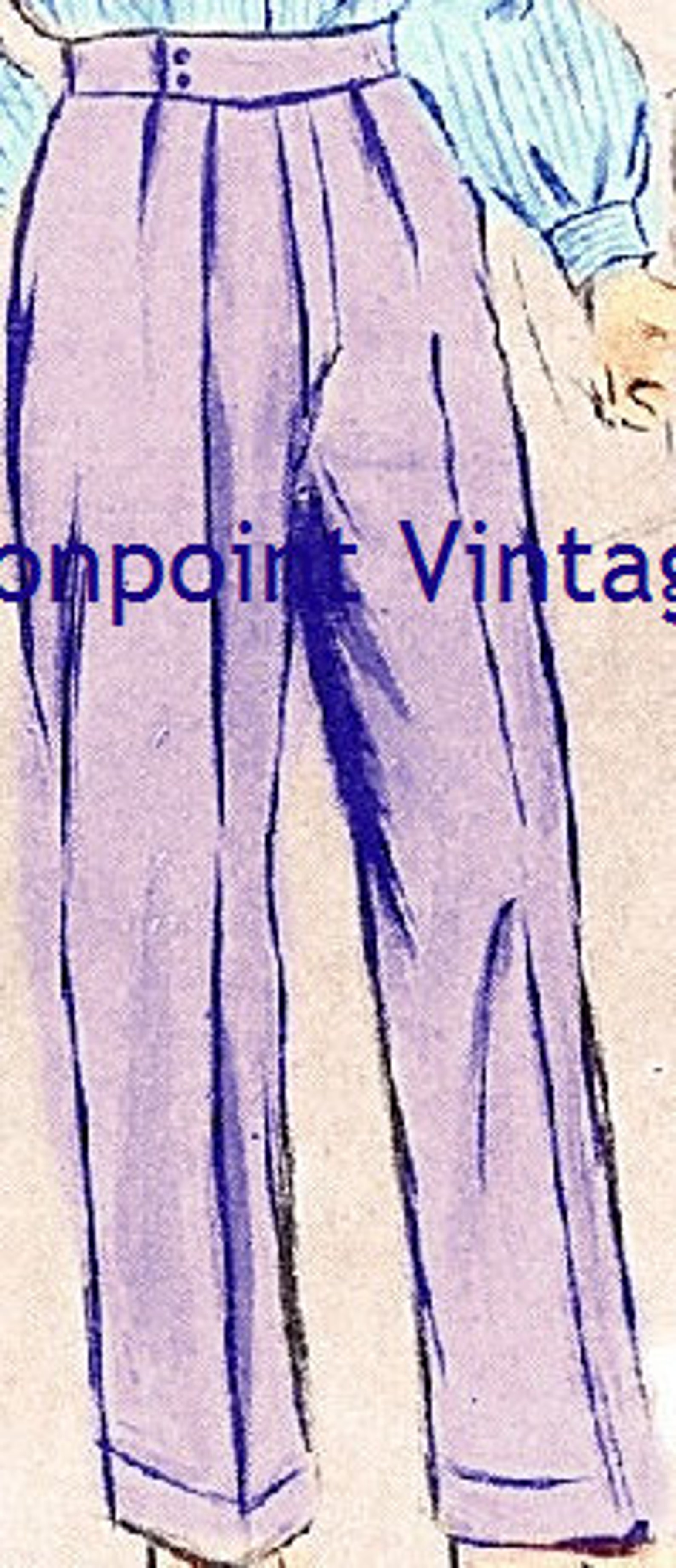 Plus Size (or Any Size) Vintage 1949 Mens Pants Sewing Pattern - PDF ...