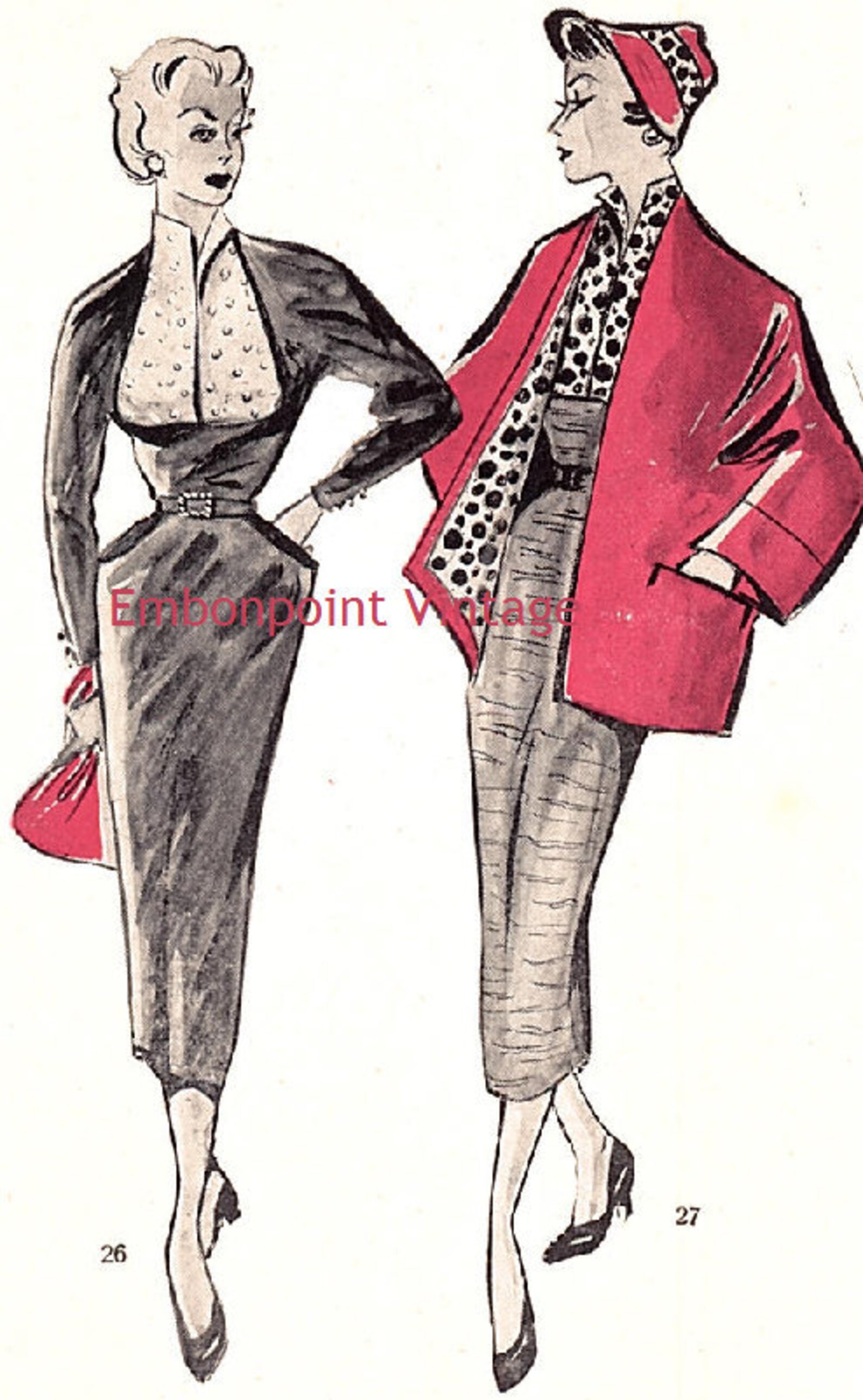 Plus Size or Any Size Vintage 1949 Dress Suit Sewing Pattern - Etsy