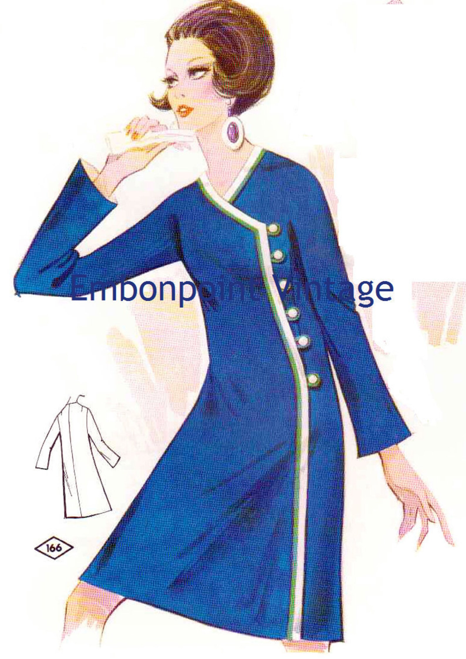 Plus Size (or Any Size) Vintage 1969 Dress Pattern - PDF - Pattern No ...