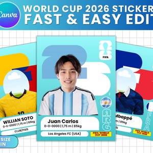 Argentina World Cup 2026 Sticker Template | Custom Soccer Card Graphic ...