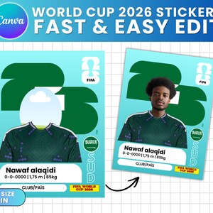 Argentina World Cup 2026 Sticker Template | Custom Soccer Card Graphic ...