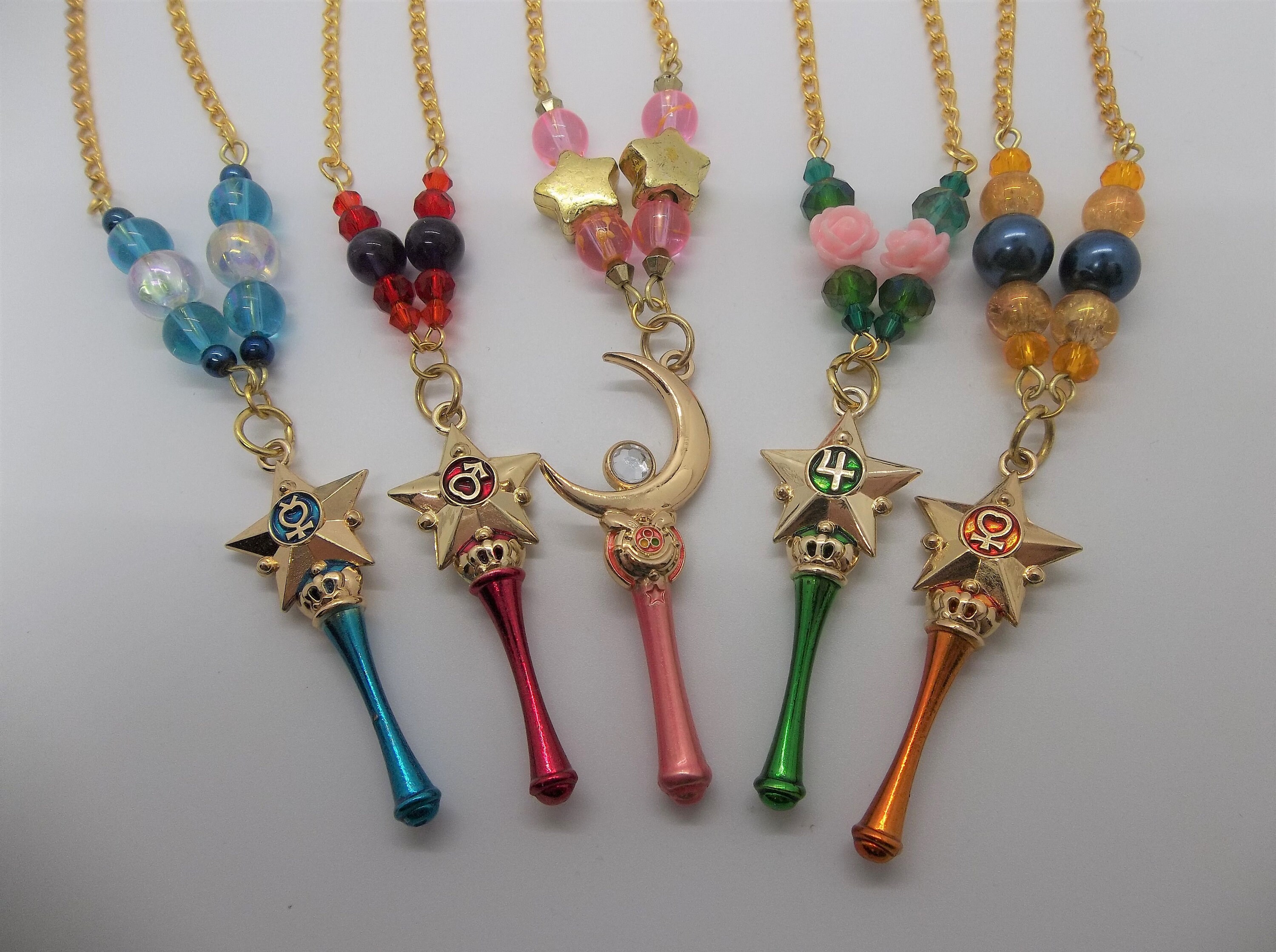 Sailor Mars Transformation Wand Moon Pen Necklace - Etsy