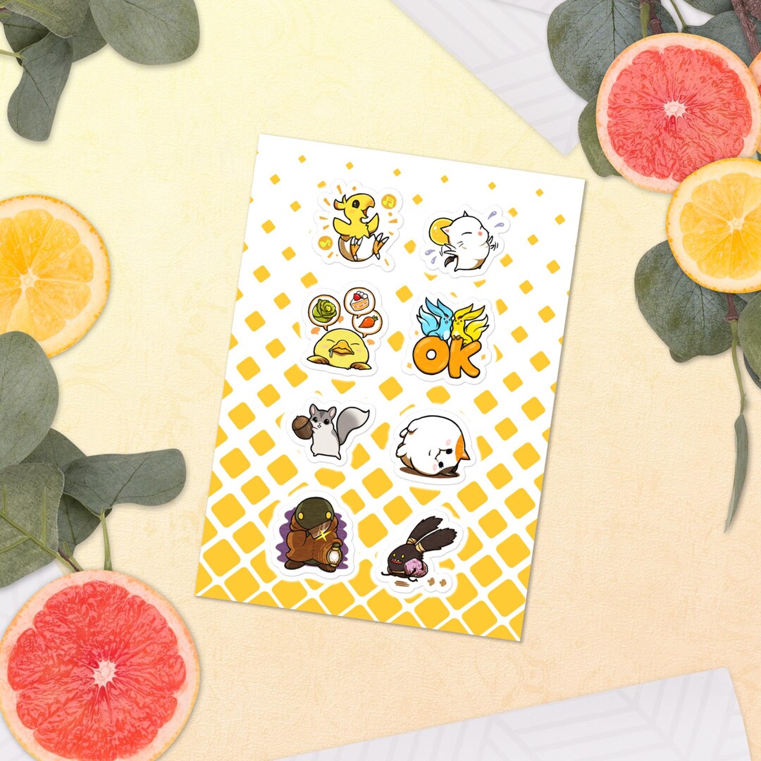 FFXIV LINE Minions and Friends Set 1 Sticker Sheet - Etsy