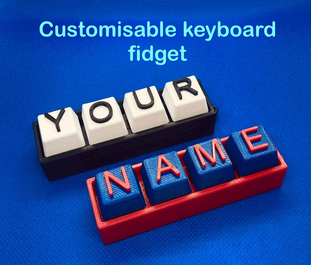 Custom Name Fidget Clicker – Keyboard Style Desk Toy – 3D Printed ...