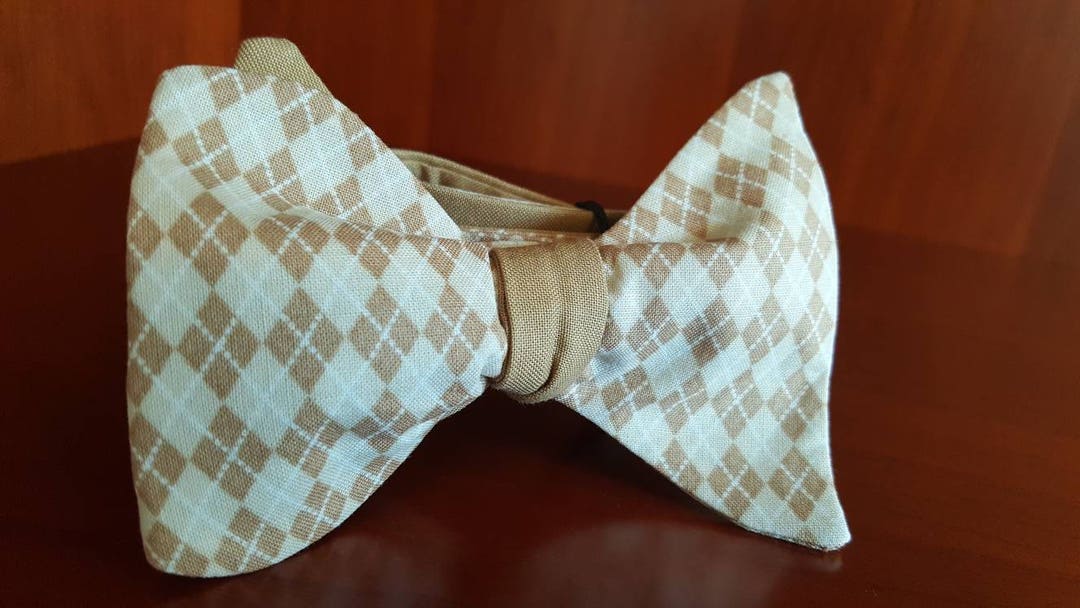 Khaki Designer Plaid 2 in 1 Freestyle Bowtiebyedj - Etsy