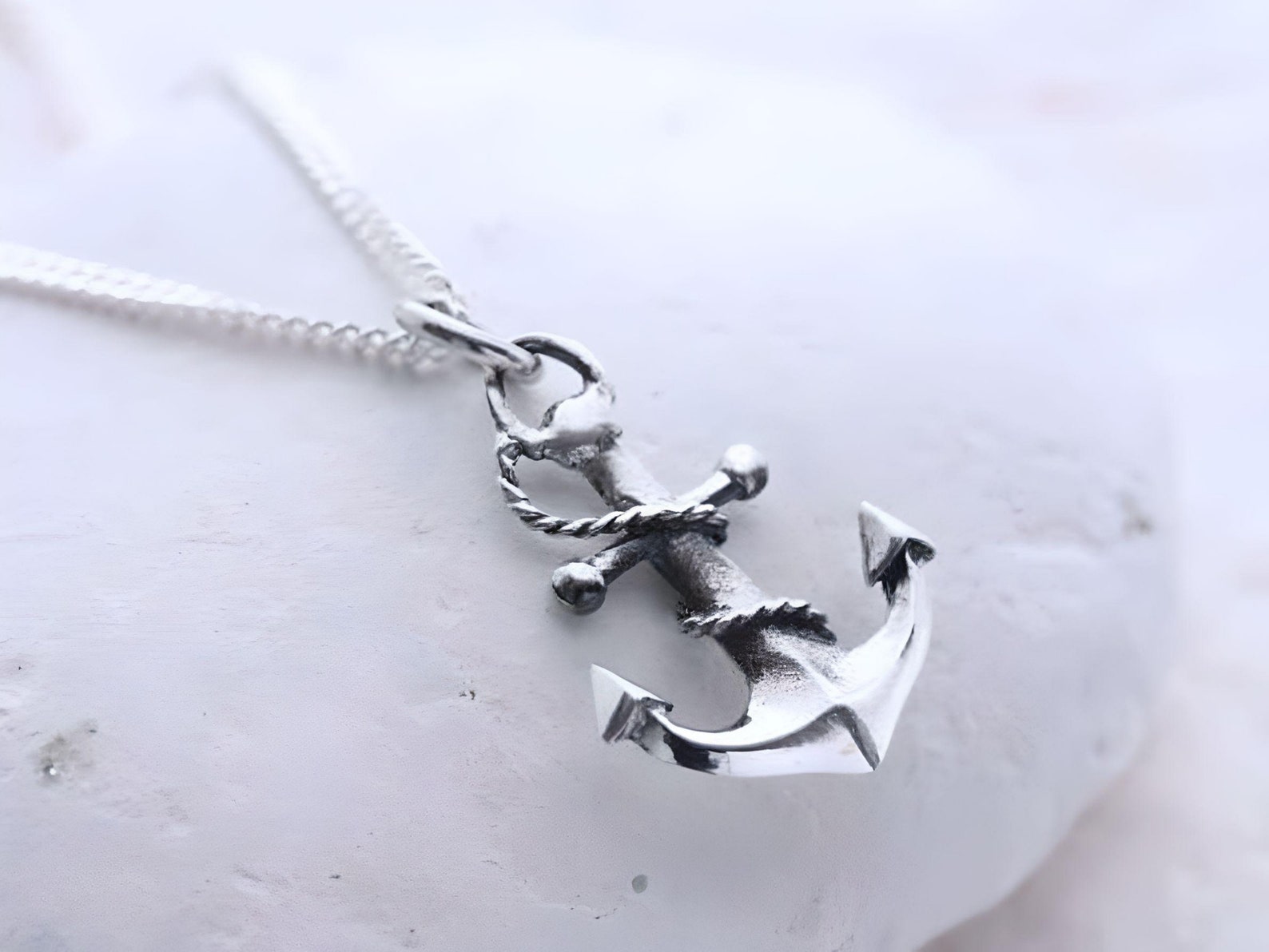 Sterling Silver Anchor Necklace, Sterling Silver Anchor Pendant ...