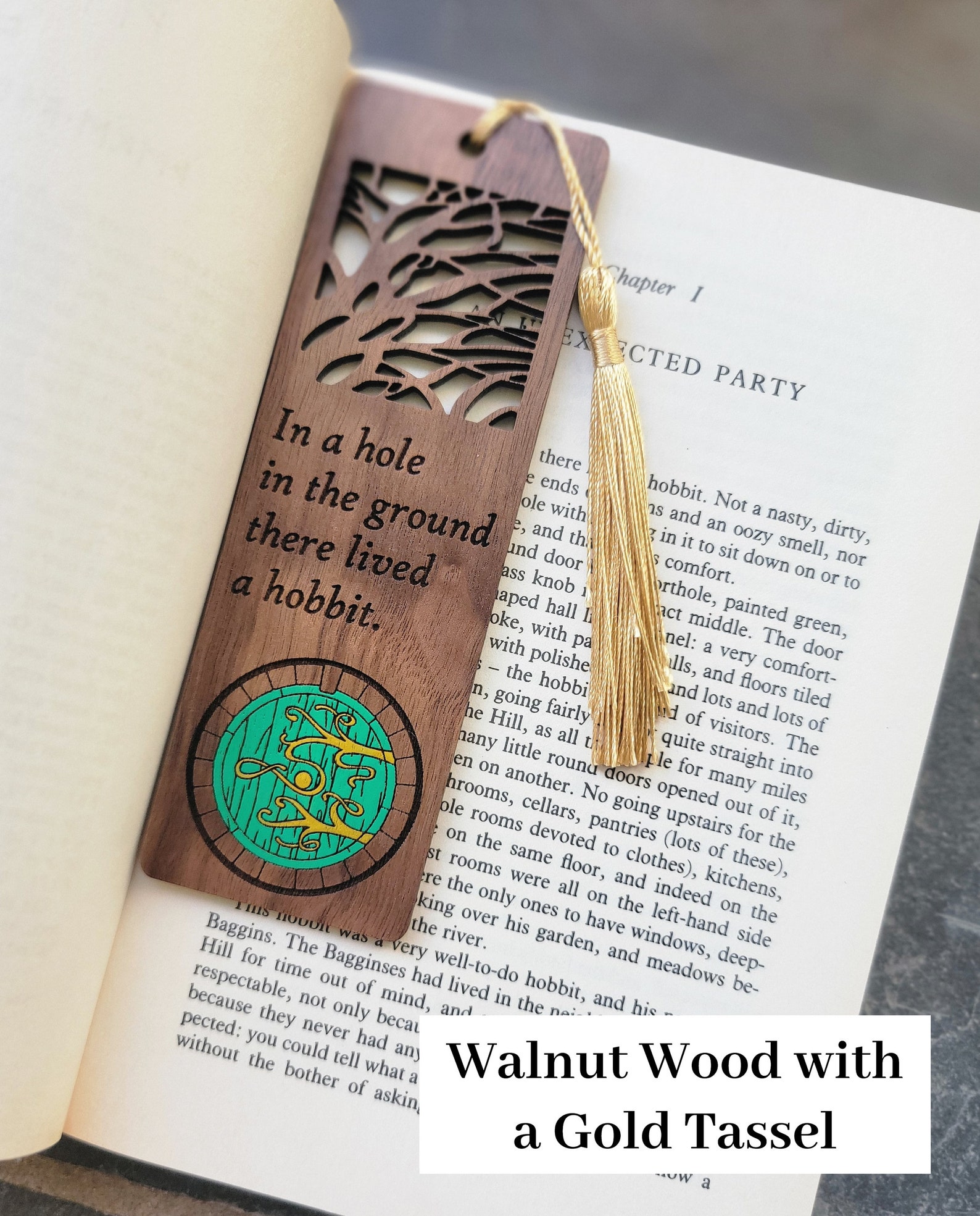 There Lived a Hobbit Wooden Bookmark - Etsy