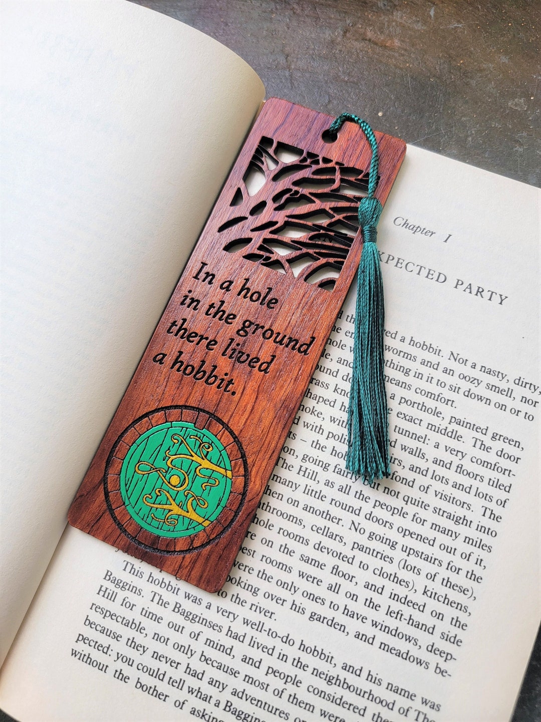 There Lived a Hobbit Wooden Bookmark - Etsy