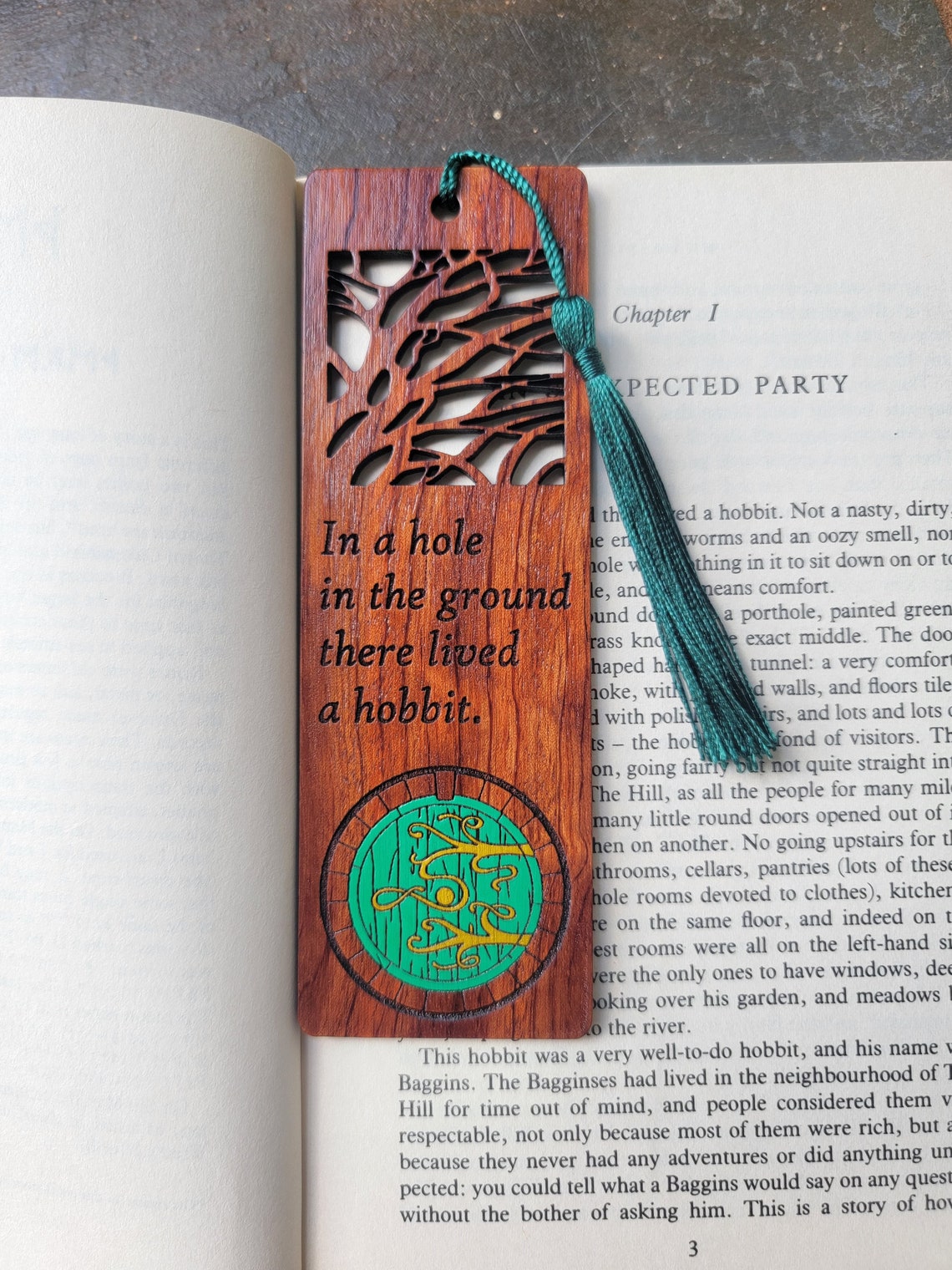 There Lived a Hobbit Wooden Bookmark - Etsy