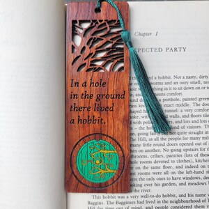 There Lived a Hobbit Wooden Bookmark - Etsy
