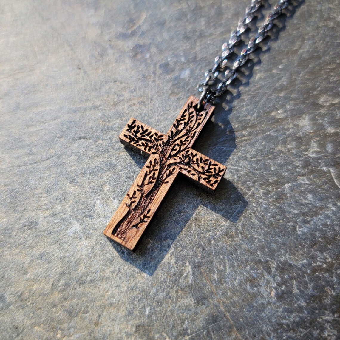 Tree of Life Cross Necklace - Etsy