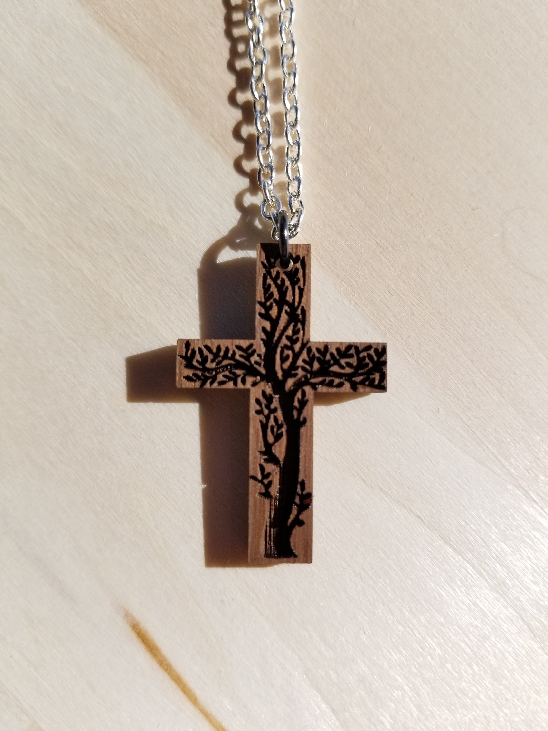 Tree of Life Cross Necklace | Etsy