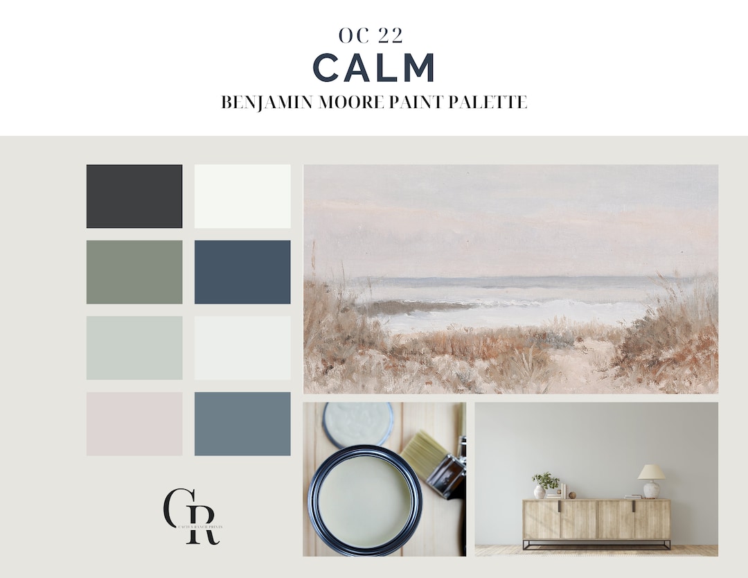 Benjamin Moore Calm, Whole House Paint Color Palette, Benjamin Moore ...