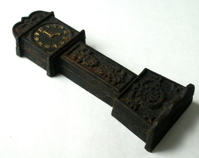 Vintage Cast Iron Grandfather Clock Bank - Etsy