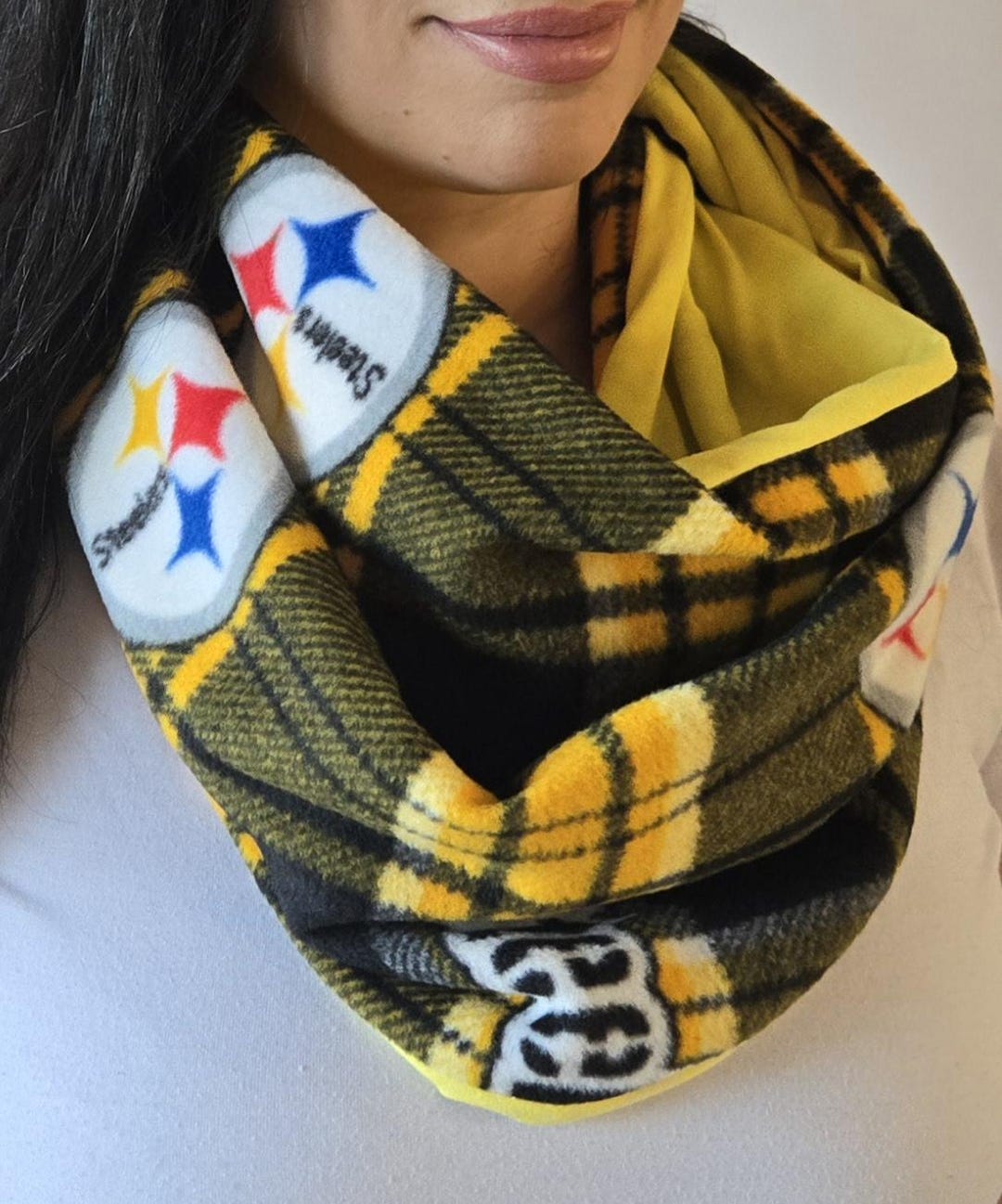 Steelers Plaid Scarf, Pittsburgh Steelers Scarf, Warm Winter Scarf ...
