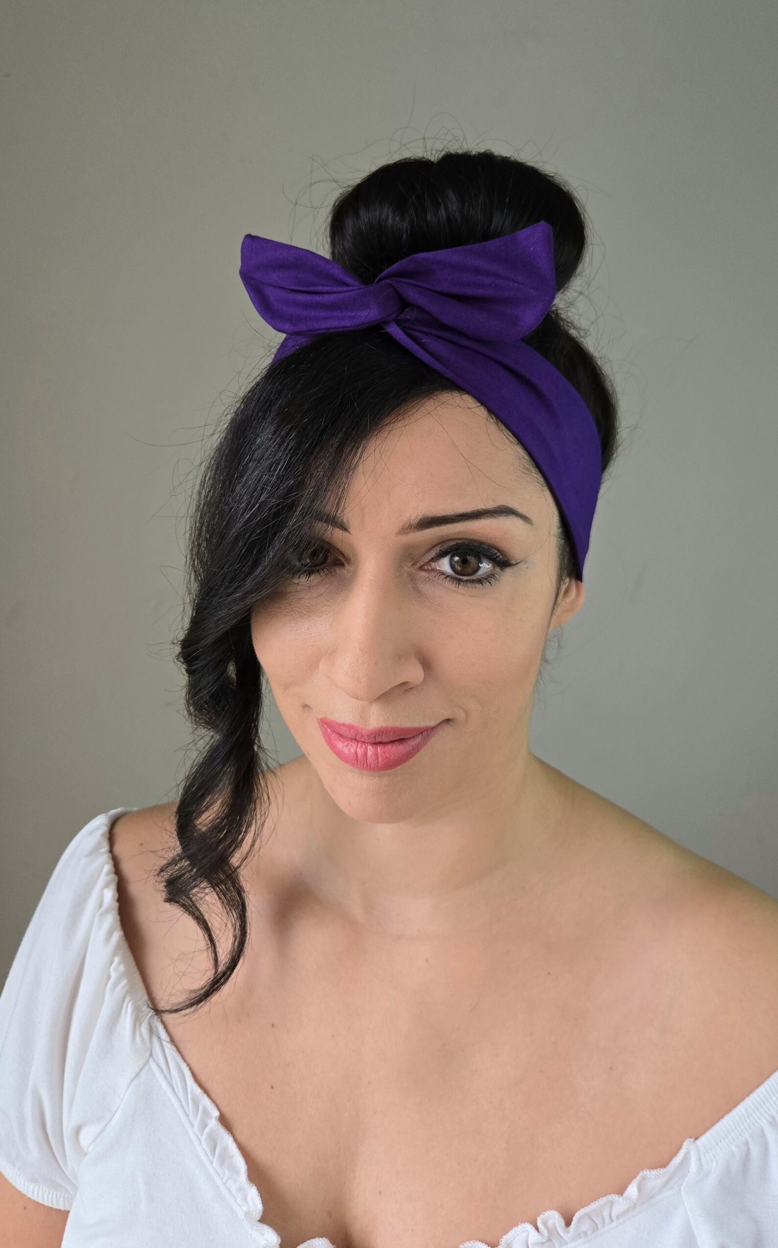 Deep Purple Bow Headband- Dollybow Head Band - Etsy