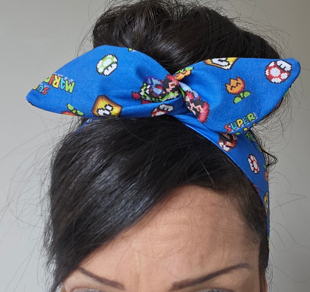 Super Mario Fabric Bow, Mario Bow, Headband, Dolly Bow Head Bands, Head ...