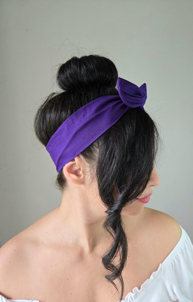 Deep Purple Bow Headband- Dollybow Head Band - Etsy