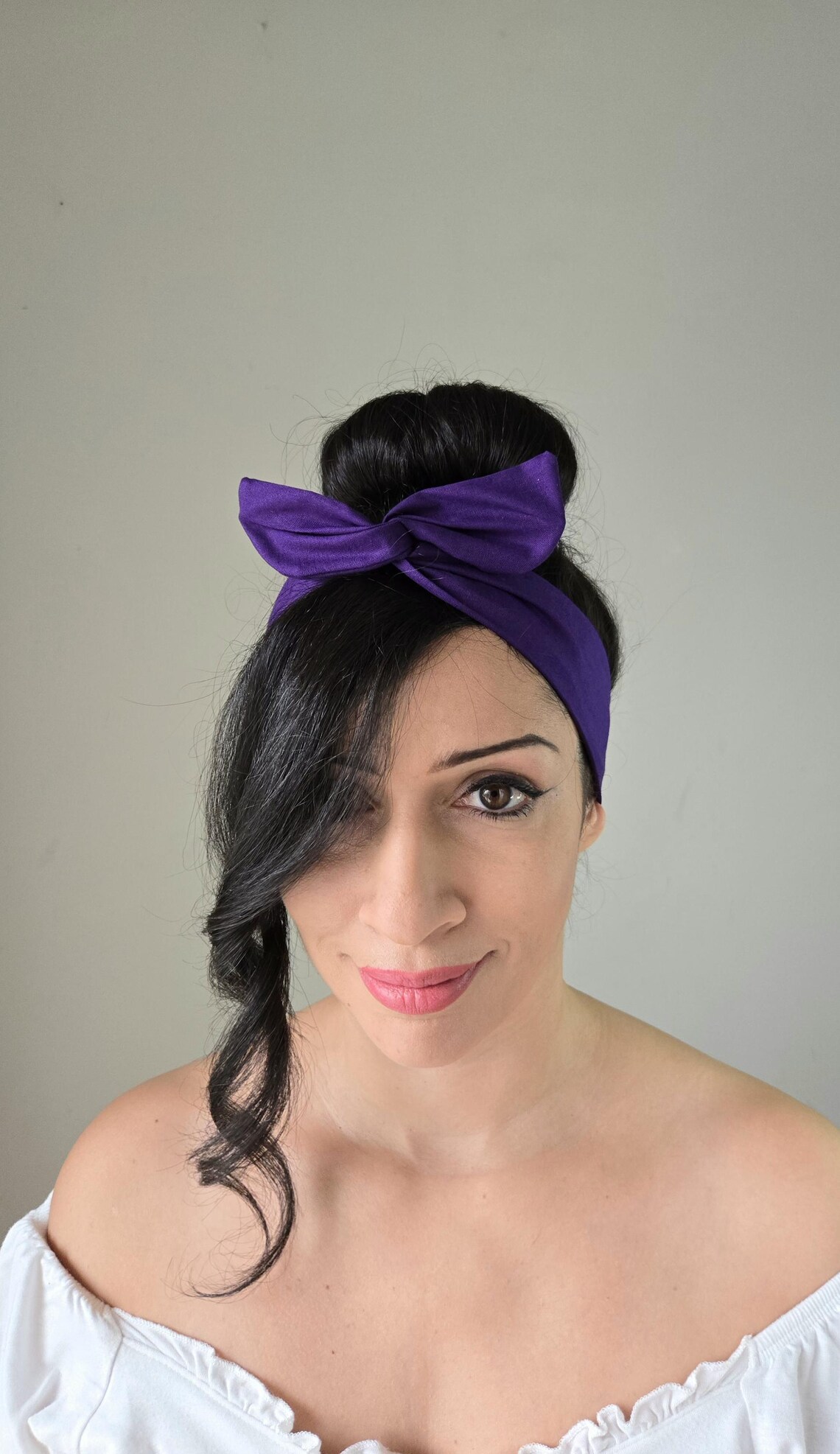 Deep Purple Bow Headband- Dollybow Head Band - Etsy