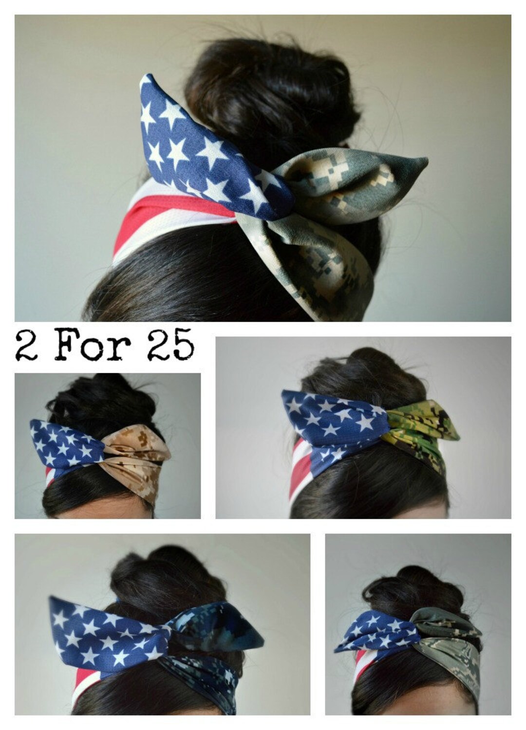 Marine USMC Bows, Army Bow, Headband, American Camo Dolly Bow, Military ...