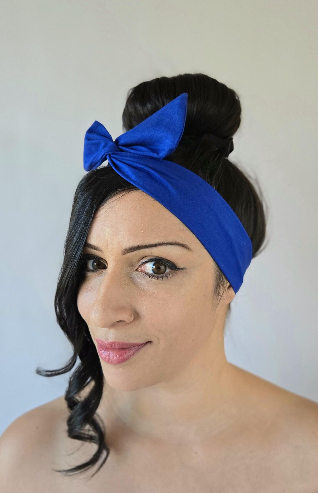 Royal Blue Bow Headband, Blue Pin-up, Blue Dolly Bow, Blue Bow - Etsy