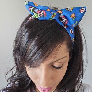 Super Mario Fabric Bow, Mario Bow, Headband, Dolly Bow Head Bands, Head ...
