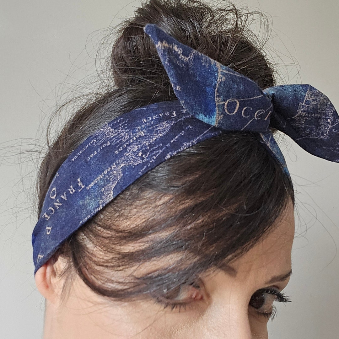 Vacation Bow, Blue Map Bow Globe Trotter Bow, World Map Dolly Bow ...
