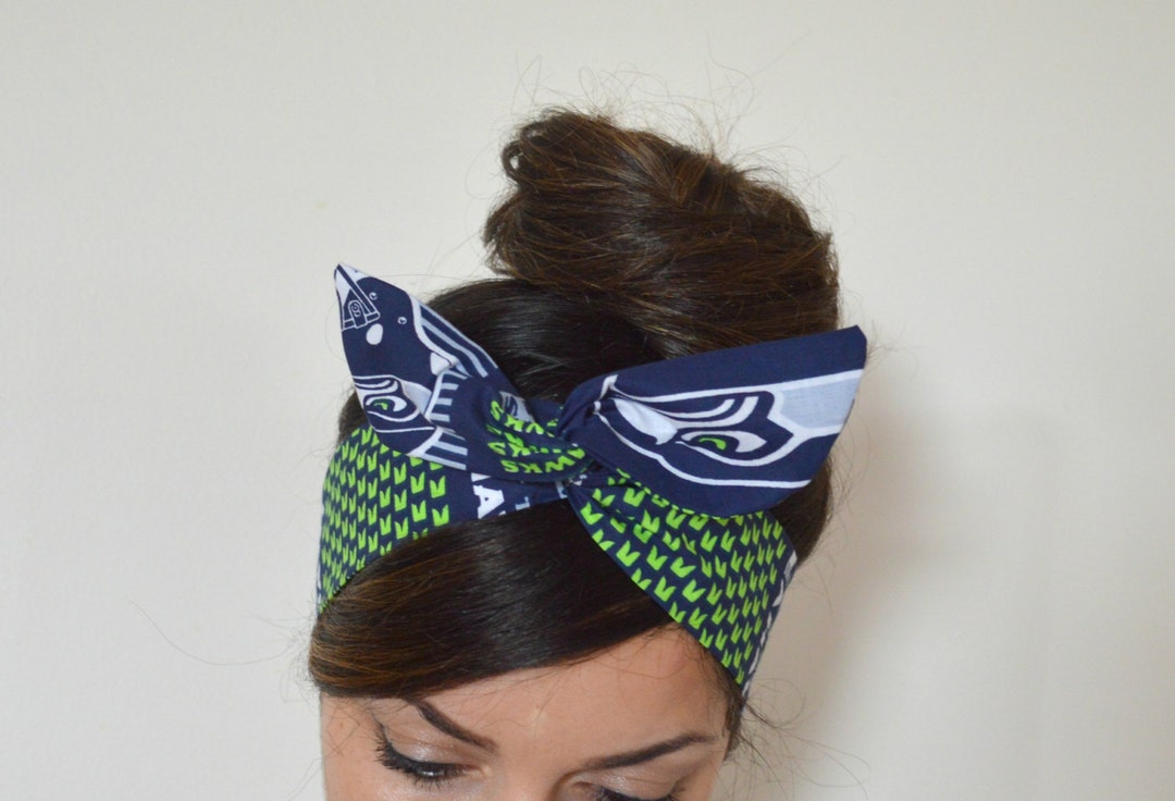 Seattle Seahawks Wire Bow Headband, Dolly Bow Head Bands, Head Band ...