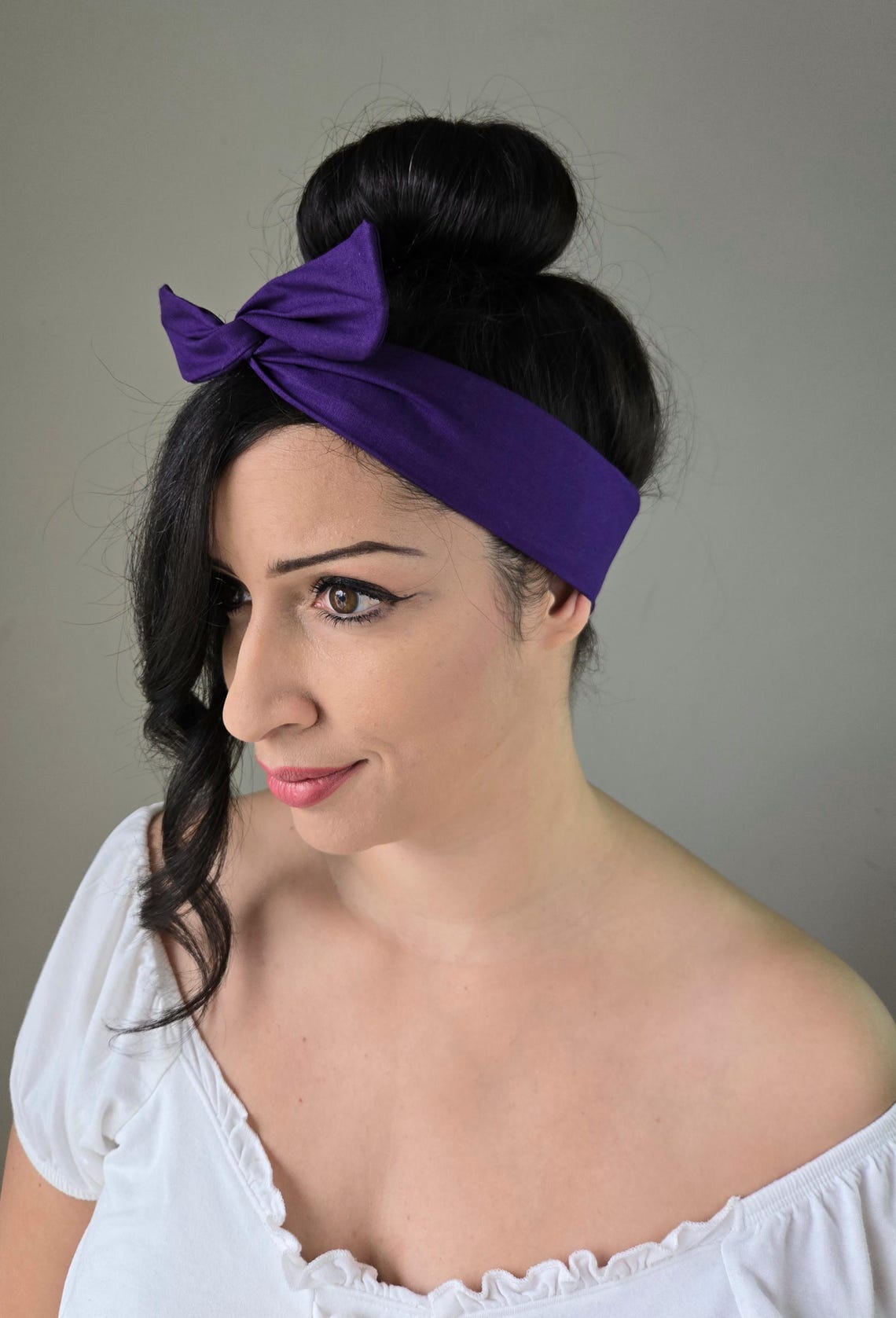 Deep Purple Bow Headband- Dollybow Head Band - Etsy