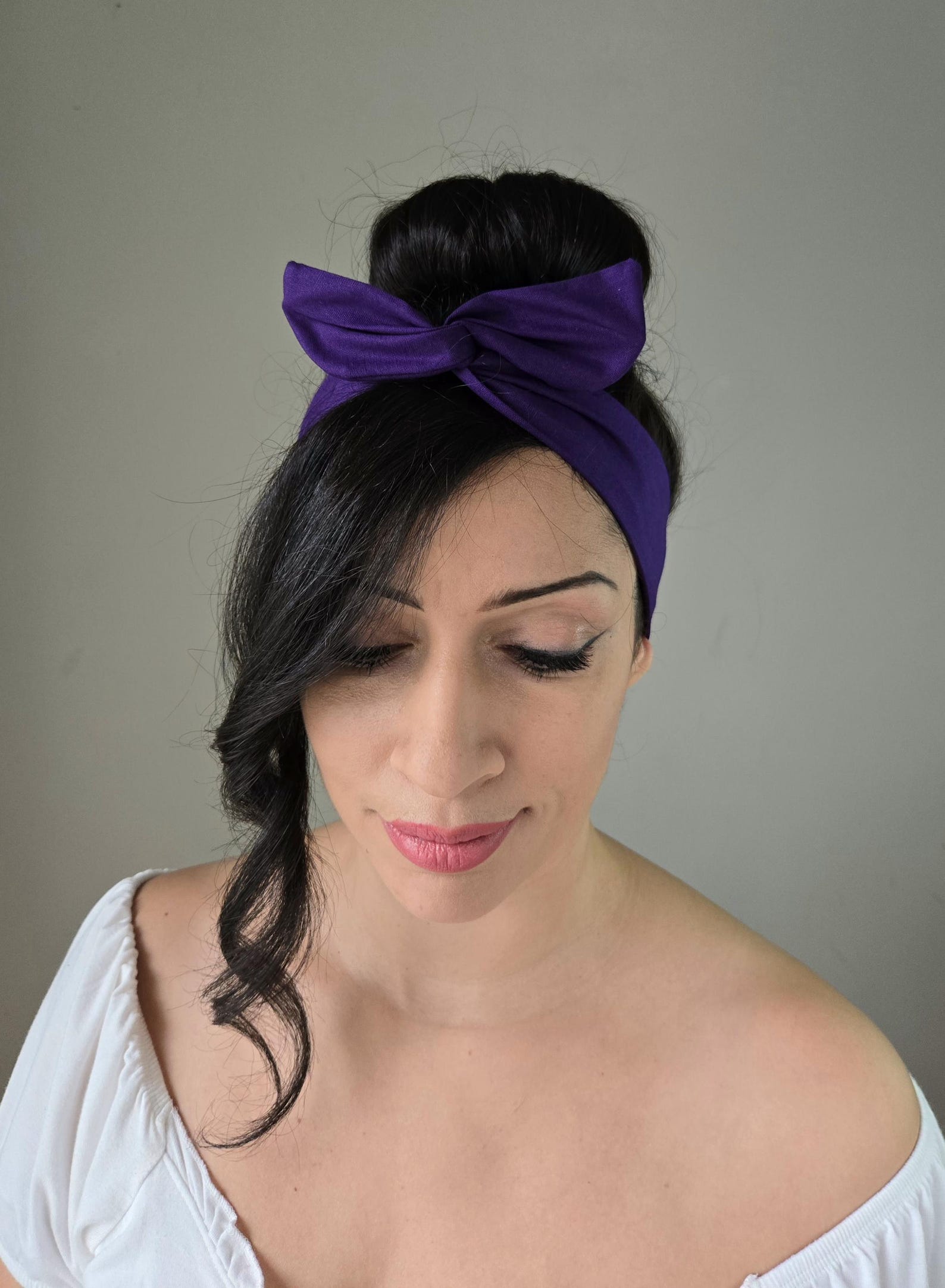 Deep Purple Bow Headband- Dollybow Head Band - Etsy