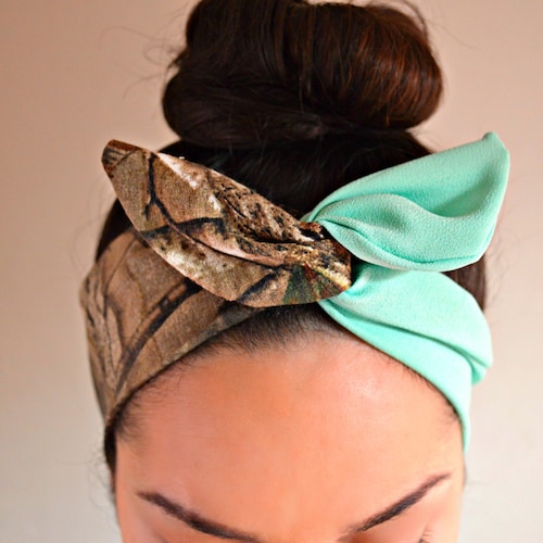 Realtree Mint Pin-up Bow Mint Head Band Hair Bow A1 - Etsy