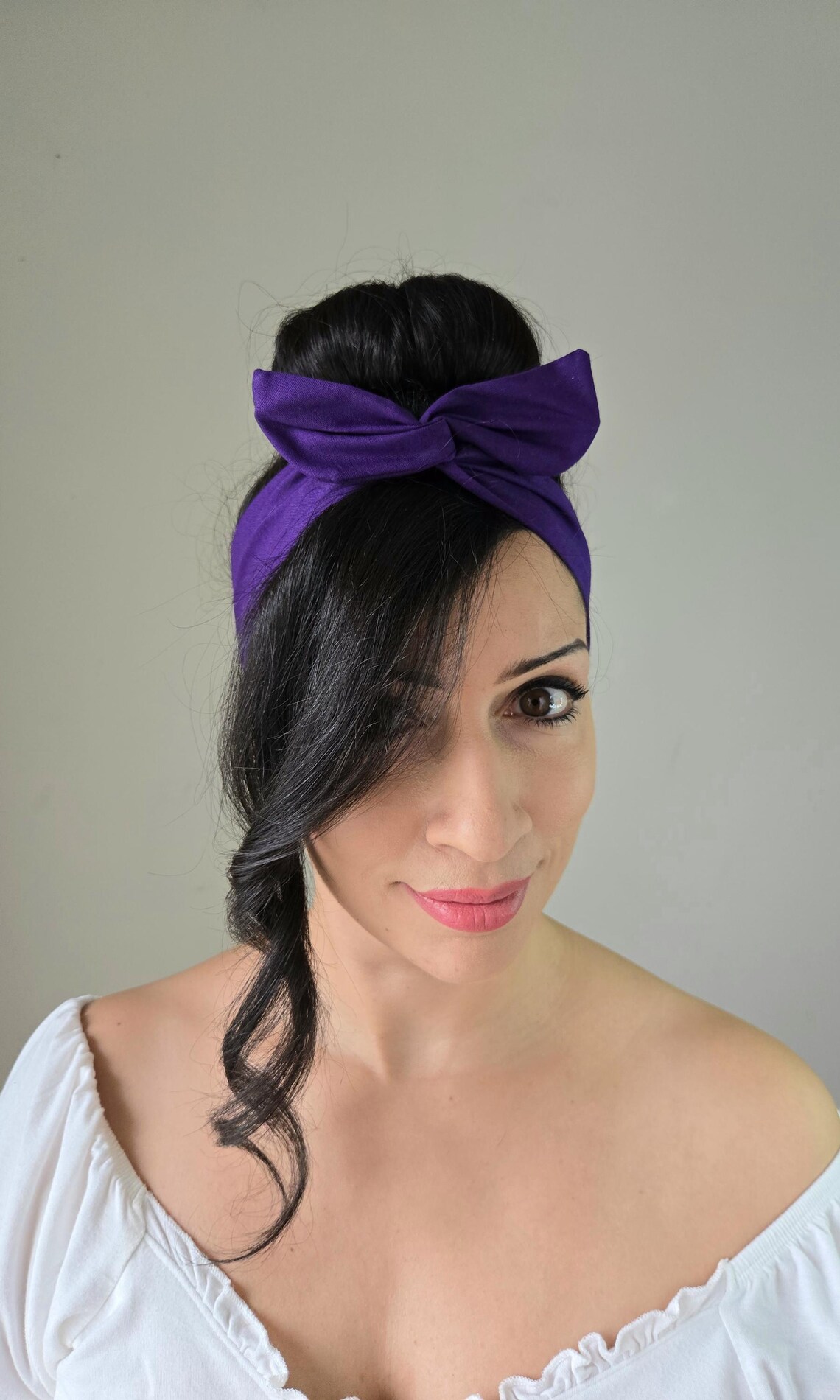 Deep Purple Bow Headband- Dollybow Head Band - Etsy