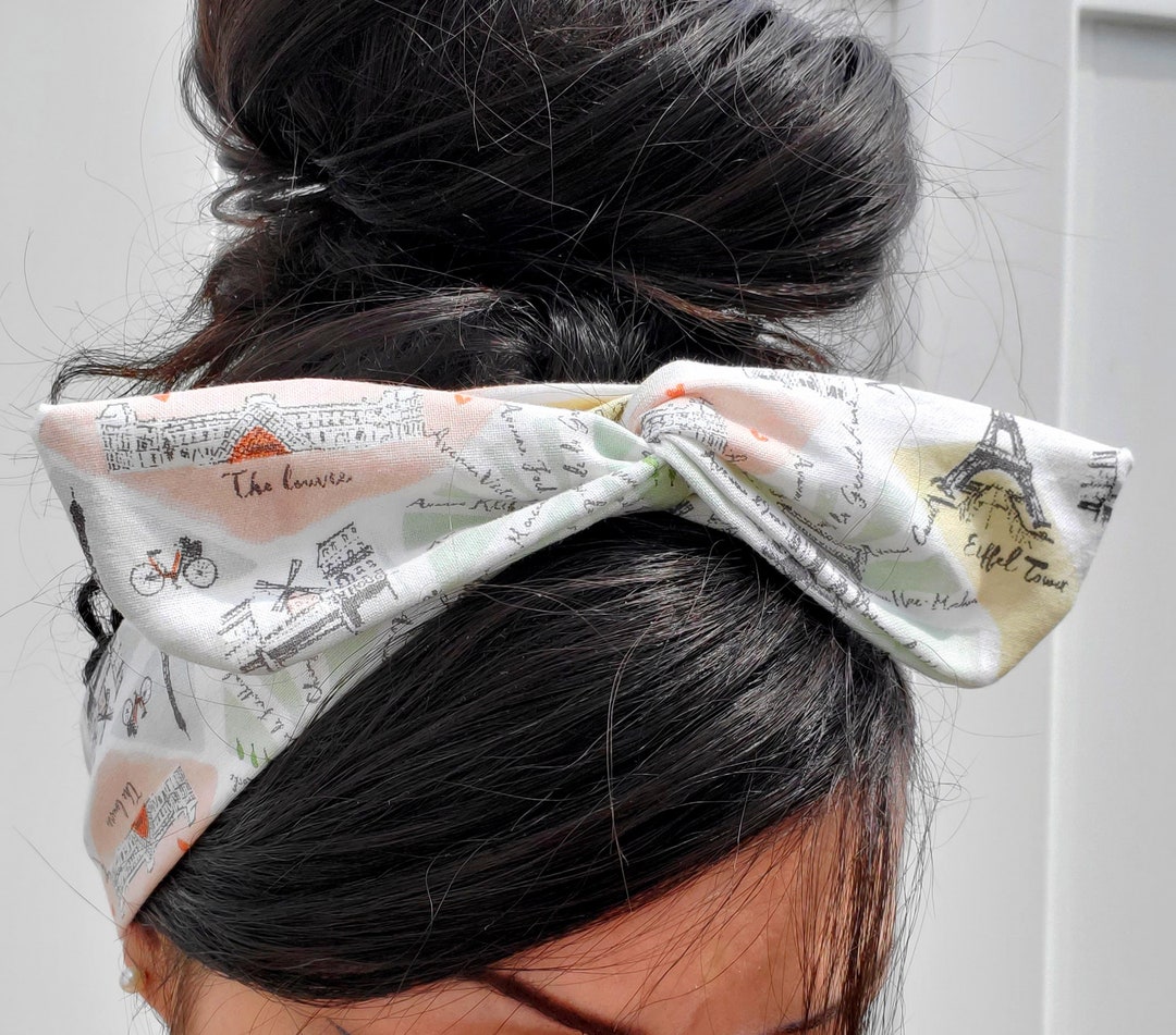 Paris Pin-up Bow, Eiffel Tower Bow Paris Bow, Style Dolly Bow Head Band ...
