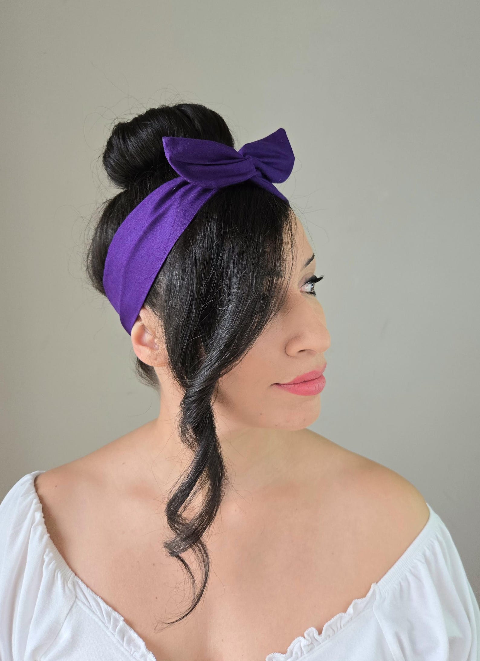 Deep Purple Bow Headband- Dollybow Head Band - Etsy