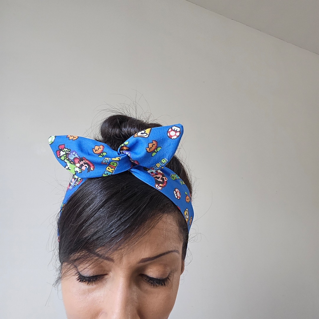 Super Mario Fabric Bow, Mario Bow, Headband, Dolly Bow Head Bands, Head ...
