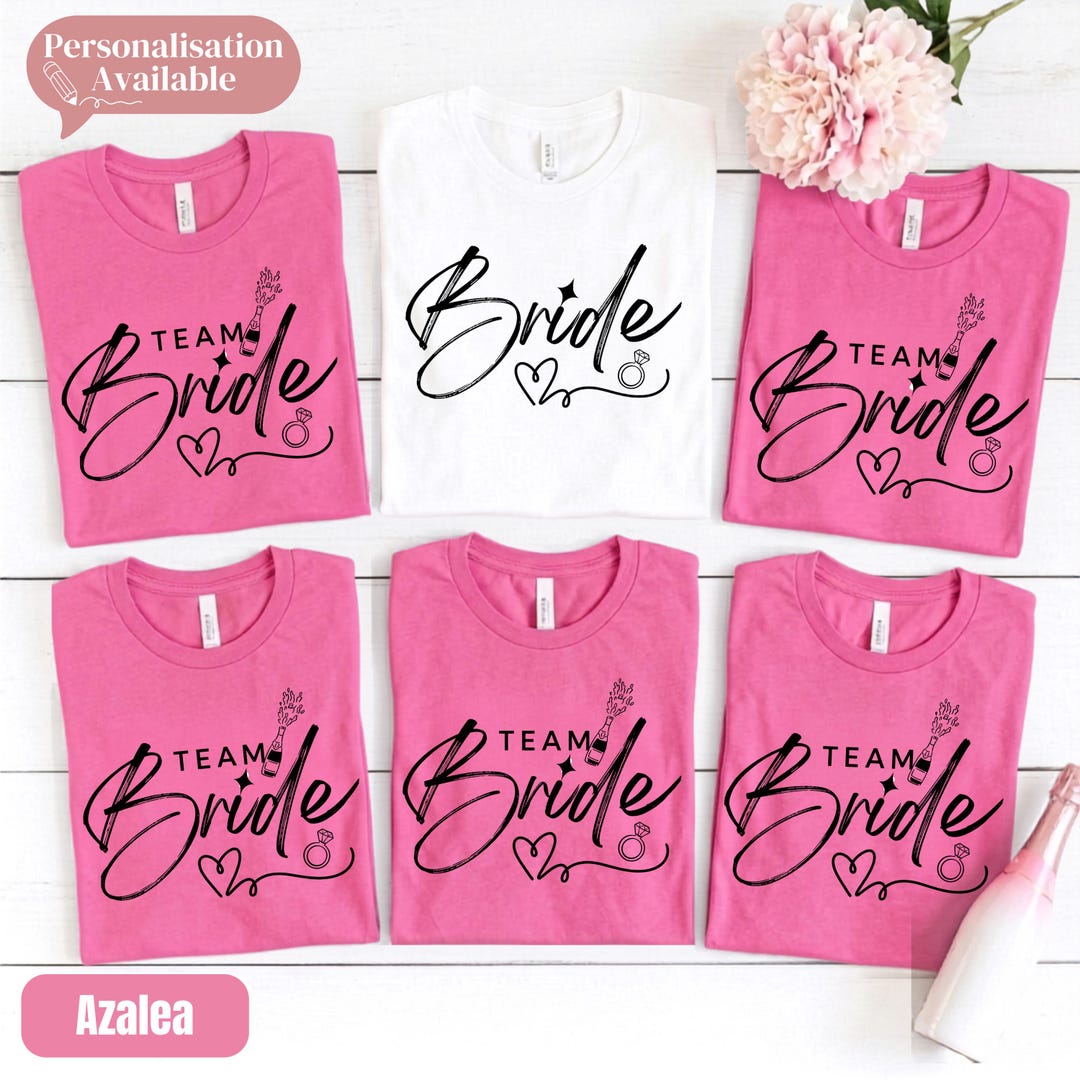 Team Bride Bachelorette Party T-shirt, Custom Wedding Bridal Tee - Etsy