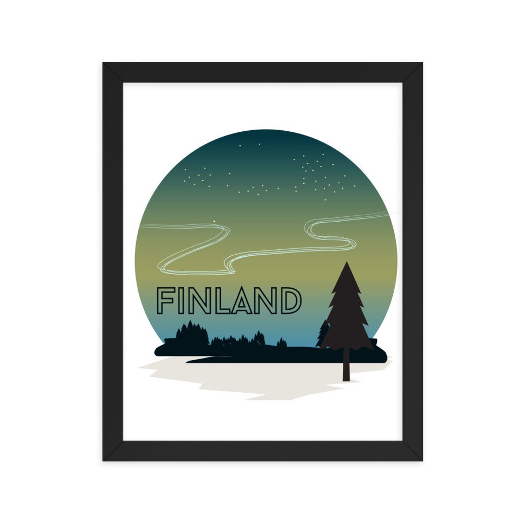 Finland Framed Poster | Finland Northern Lights | Finnish Poster ...