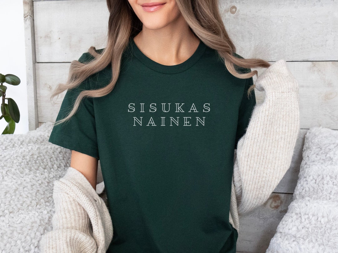 Woman With Sisu | Finnish Gifts for Women | Green Sisu T-shirt ...