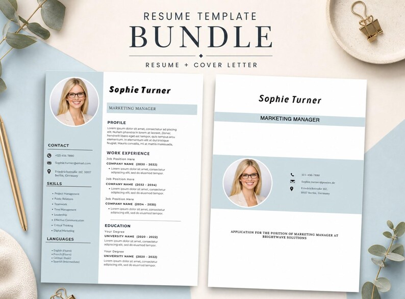 Editable Resume Template Canva & Word, ATS Friendly CV Template ...