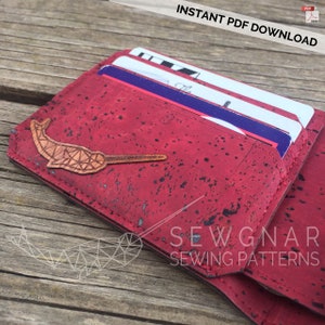 Bifold Wallet Pdf.sewing Pattern.pdf Sewing Pattern.cork Wallet.vegan ...