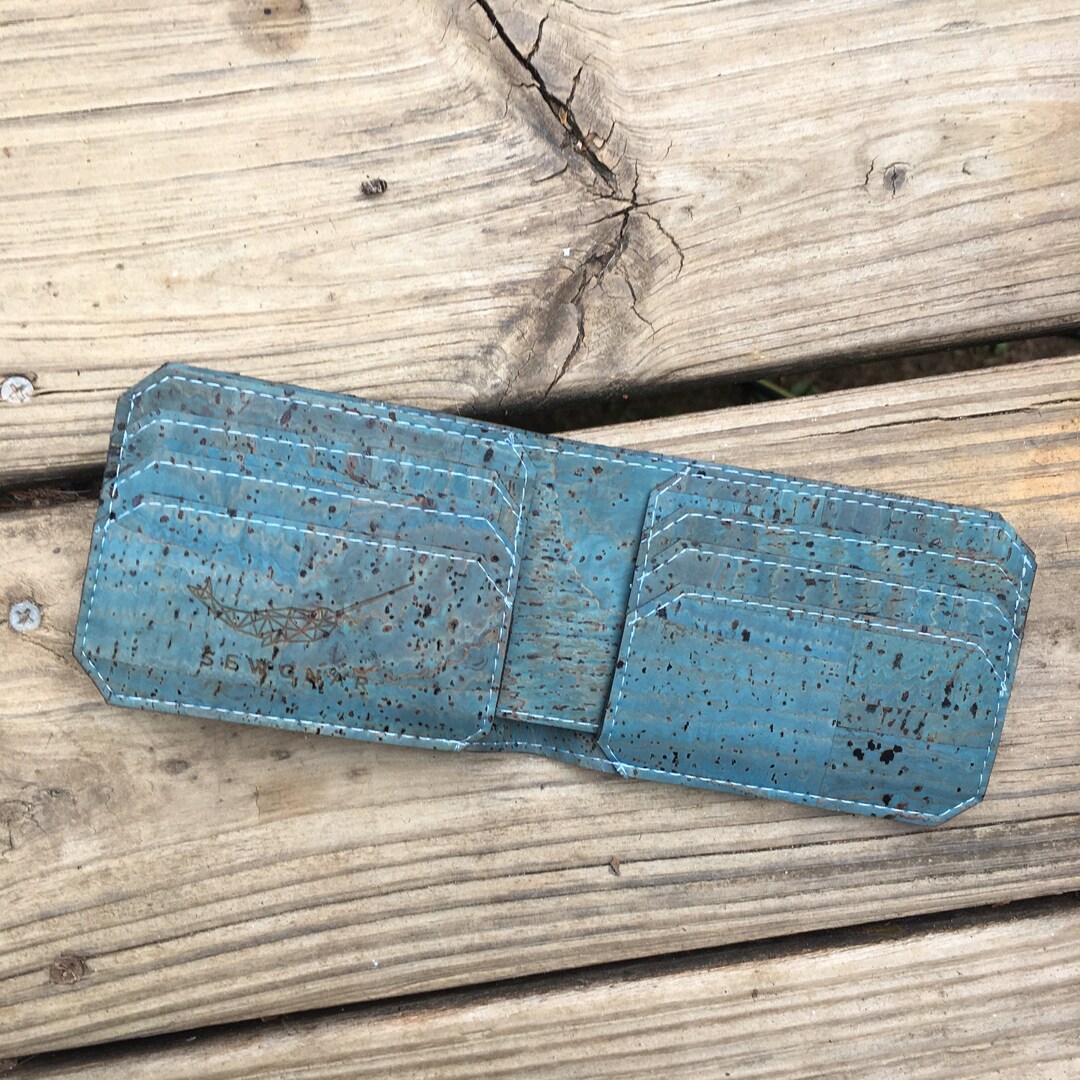Blue Cork Wallet / Men's Cork Wallet / Men's Wallet / Cork Wallet ...