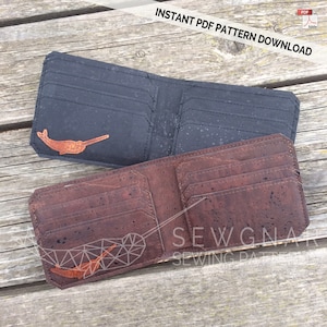 Bifold Wallet Pdf.sewing Pattern.pdf Sewing Pattern.cork Wallet.vegan ...