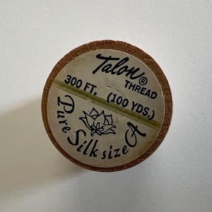 Vintage Talon Pure Silk Hand Sewing Thread 100 Yd. Wooden Spool Shade ...