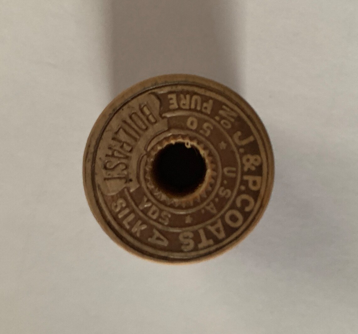 Vintage J&P Coats Co. Wooden Spool Pure Silk Size A Hand Sewing Thread ...