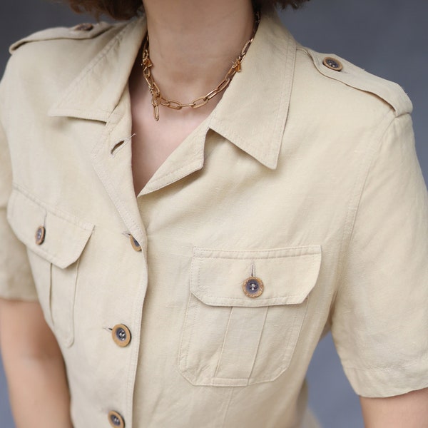 Short Sleeve Safari Jacket - Etsy